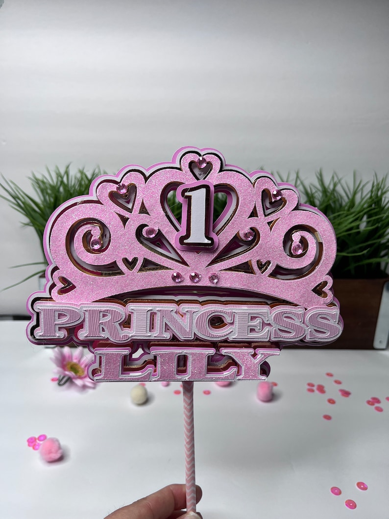Princess Crown Cake Topper Princess Party Decorations - Etsy