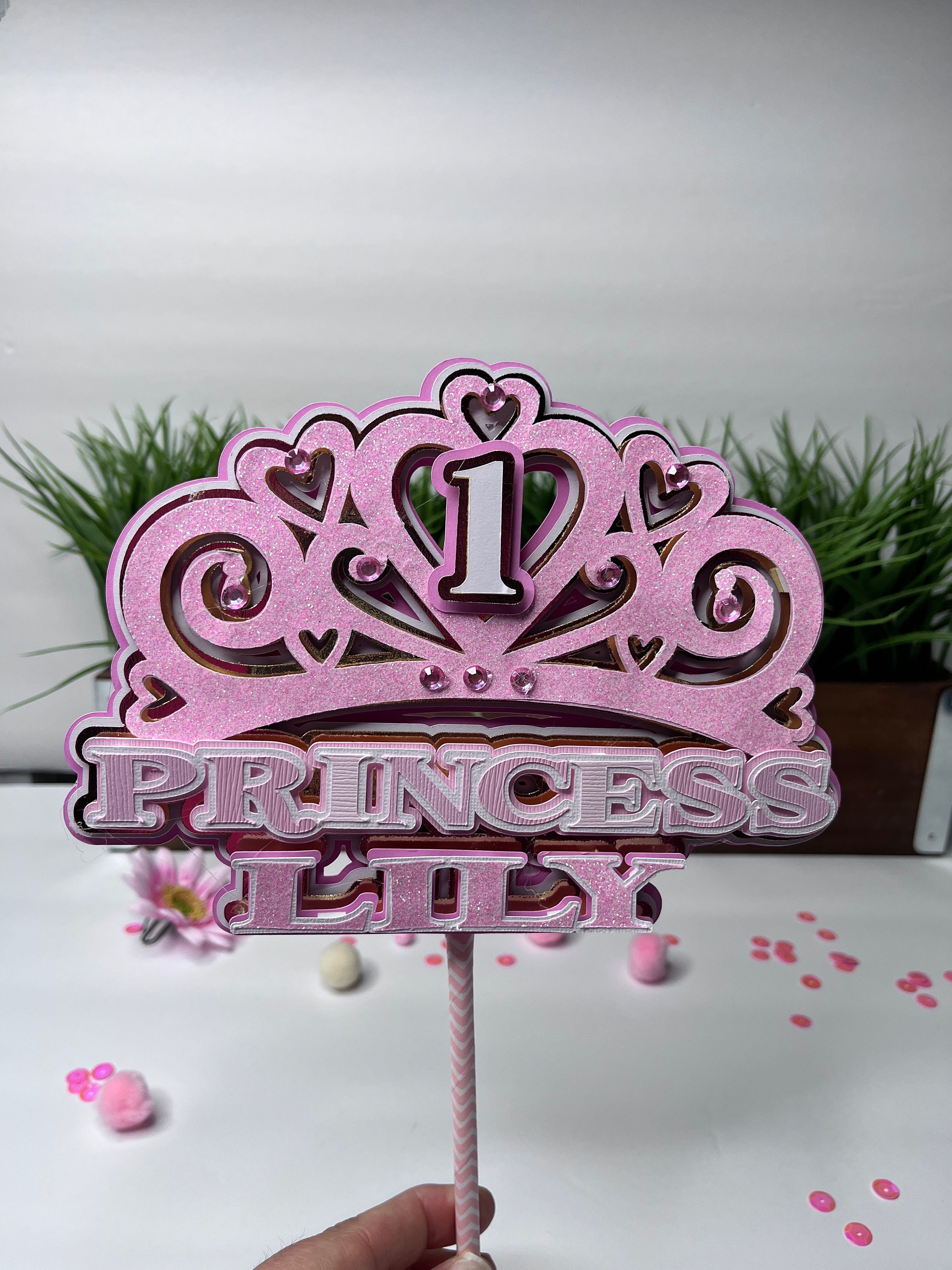 Princess Crown Cake Topper Princess Party Decorations - Etsy