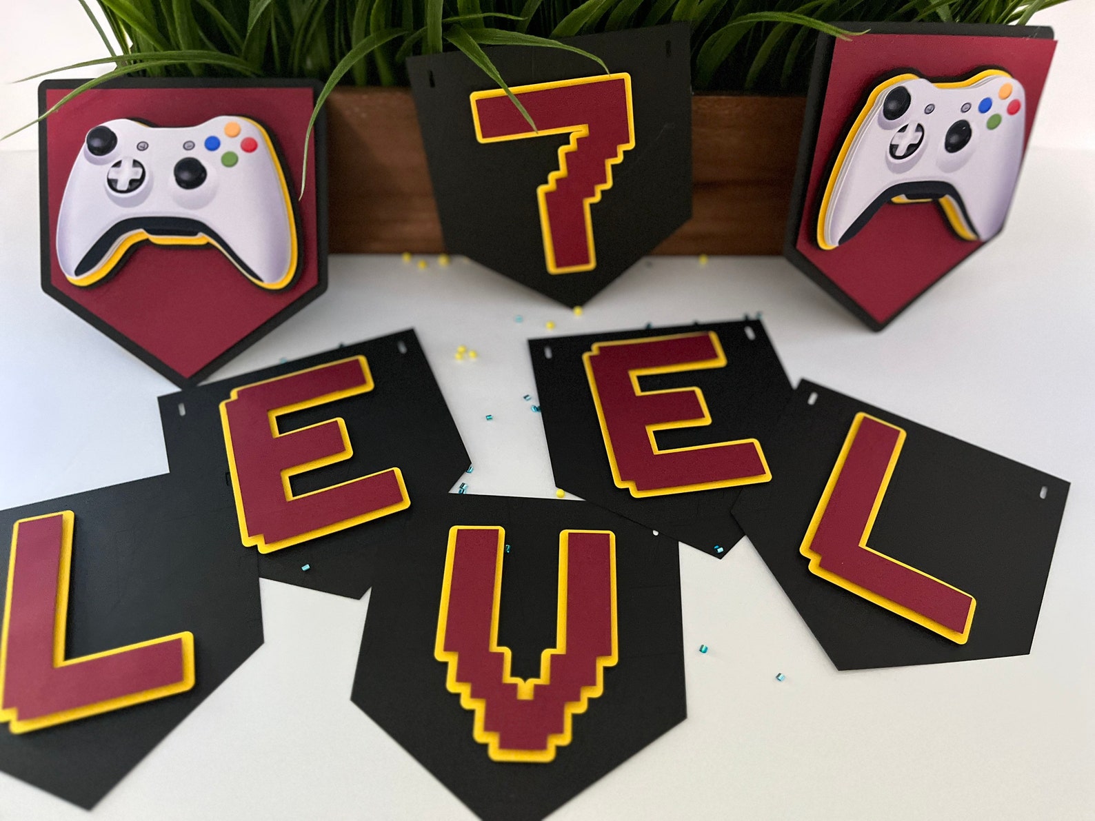 Video Game Theme gamer Birthday Banner Level Age Banner - Etsy