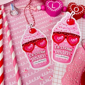 Personalized Valentine Straw Tags for Kids, Classroom Valentine Gift ...