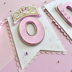 Princess Birthday, Crown Banner, Princess High Chair Banner, Princess ...