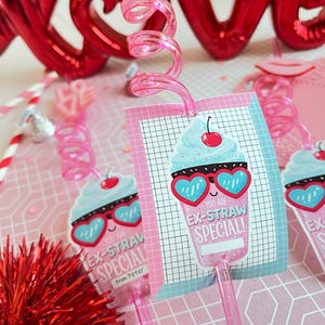 Valentine Straw Gift for Kids, Personalized Silly Straw Classroom ...