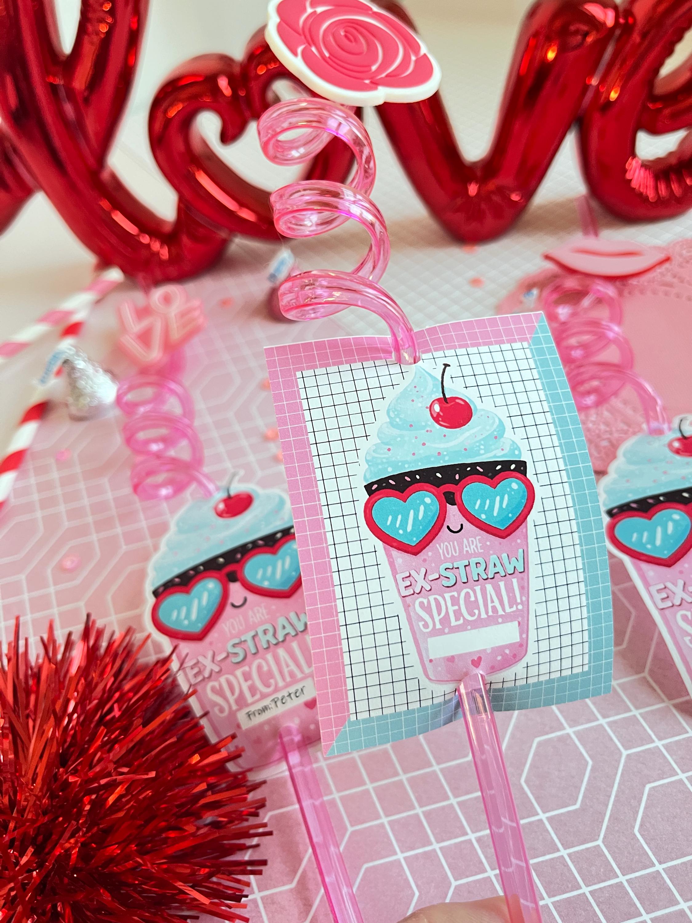 Valentine Straw Gift for Kids, Personalized Silly Straw Classroom ...