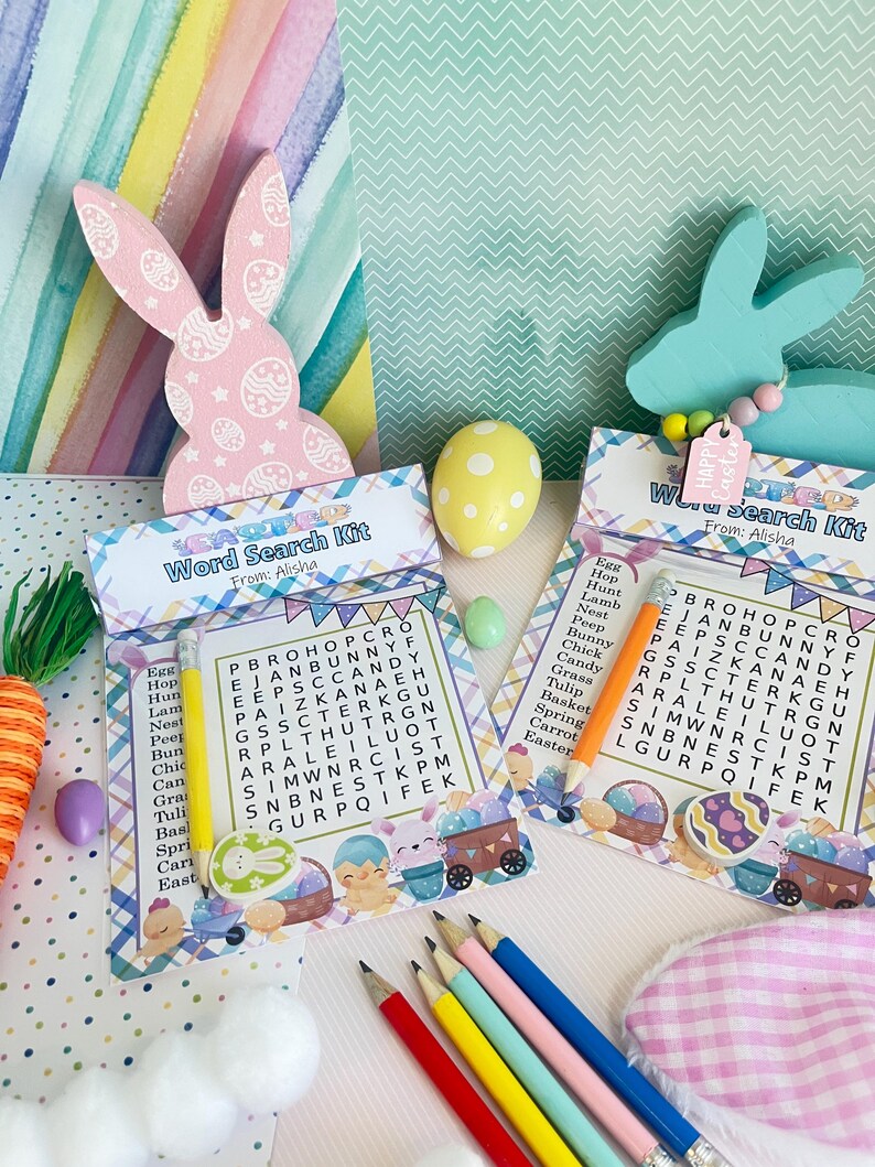 Easter Word Search Kit for Kids Classroom Favors Easter Party Favor Non ...
