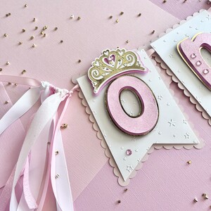 Princess Birthday, Crown Banner, Princess High Chair Banner, Princess ...