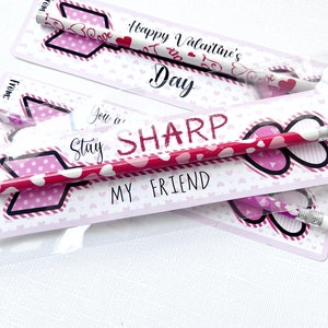 Assembled Valentine’s Day Pencil Favors, Valentine’s Day Pencils Gifts ...