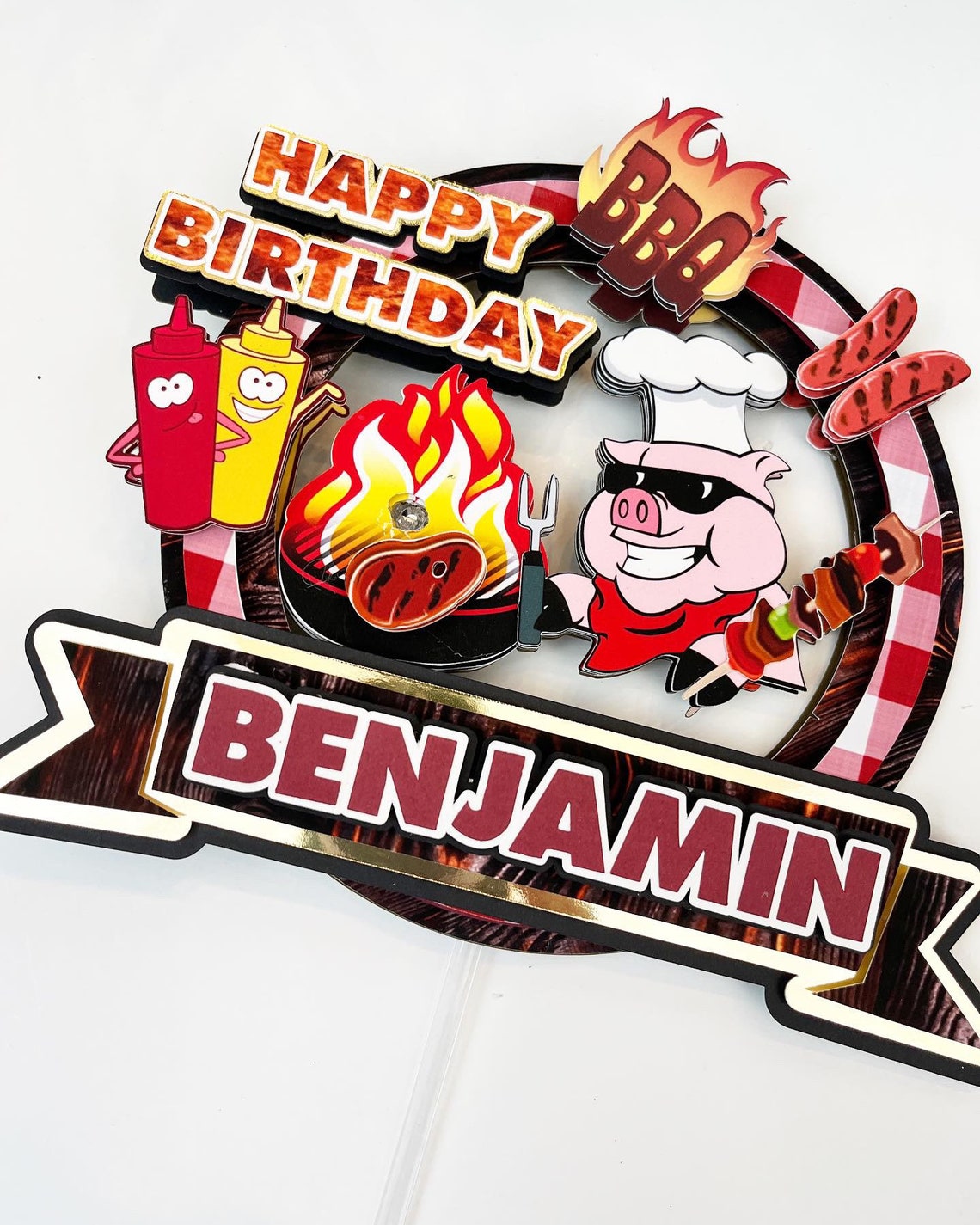 BBQ Cake Topper, BBQ Birthday, Grilling Cake Topper, Bbq Party, BBQ ...