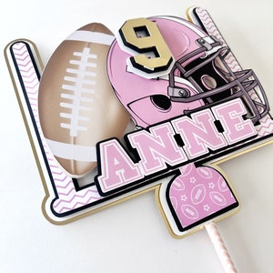 Football Girls Birthday, Football Girls Cake Topper, Football Birthday ...