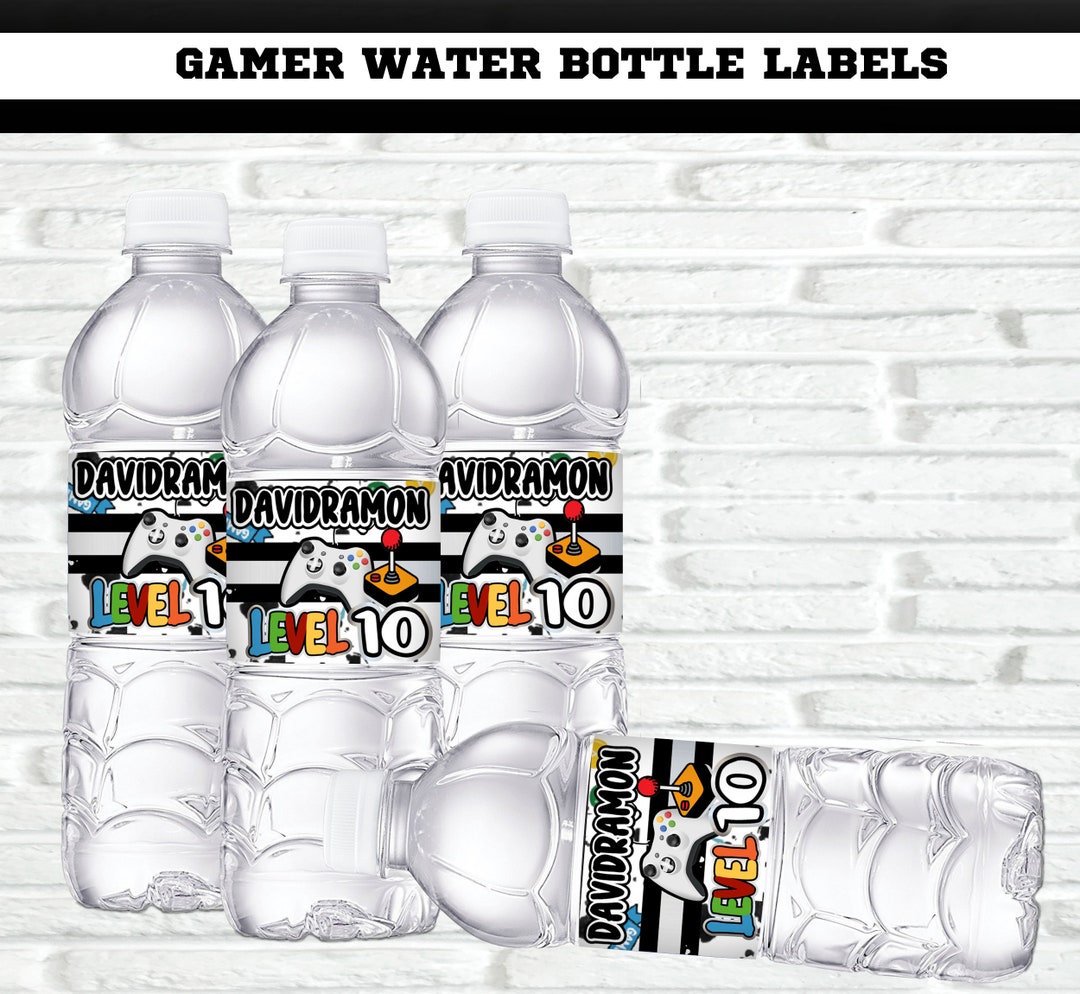 Video Games Water Labels, Gamer Party, Video Games Birthday Party ...