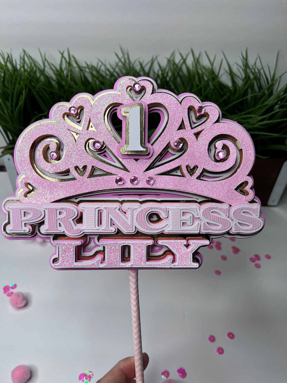 Princess Crown Cake Topper Princess Party Decorations - Etsy