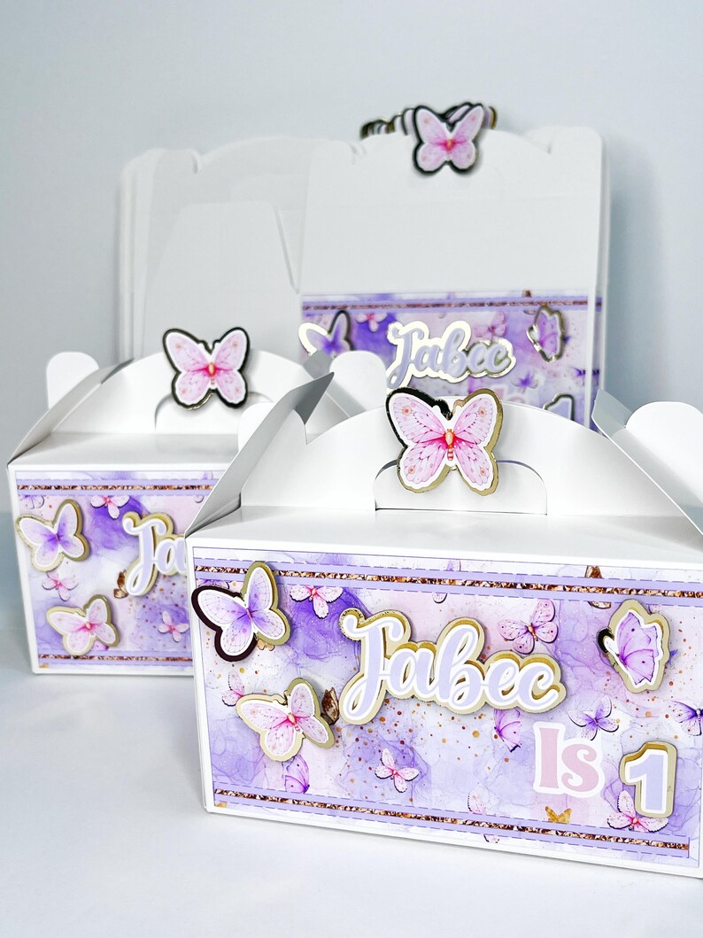 Butterfly Gift Boxes, Fairy First Birthday, Butterfly Favors, Butterfly ...