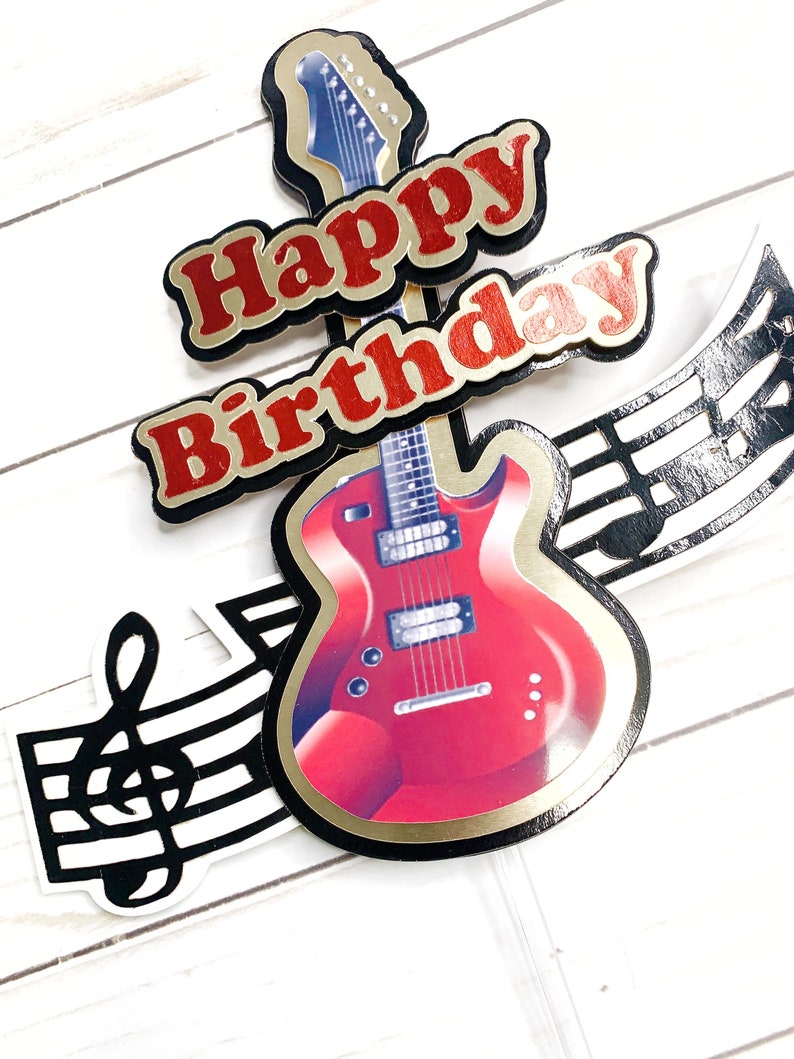 Guitar Cake Topper Music Cake Topper Treble Clef Topper - Etsy