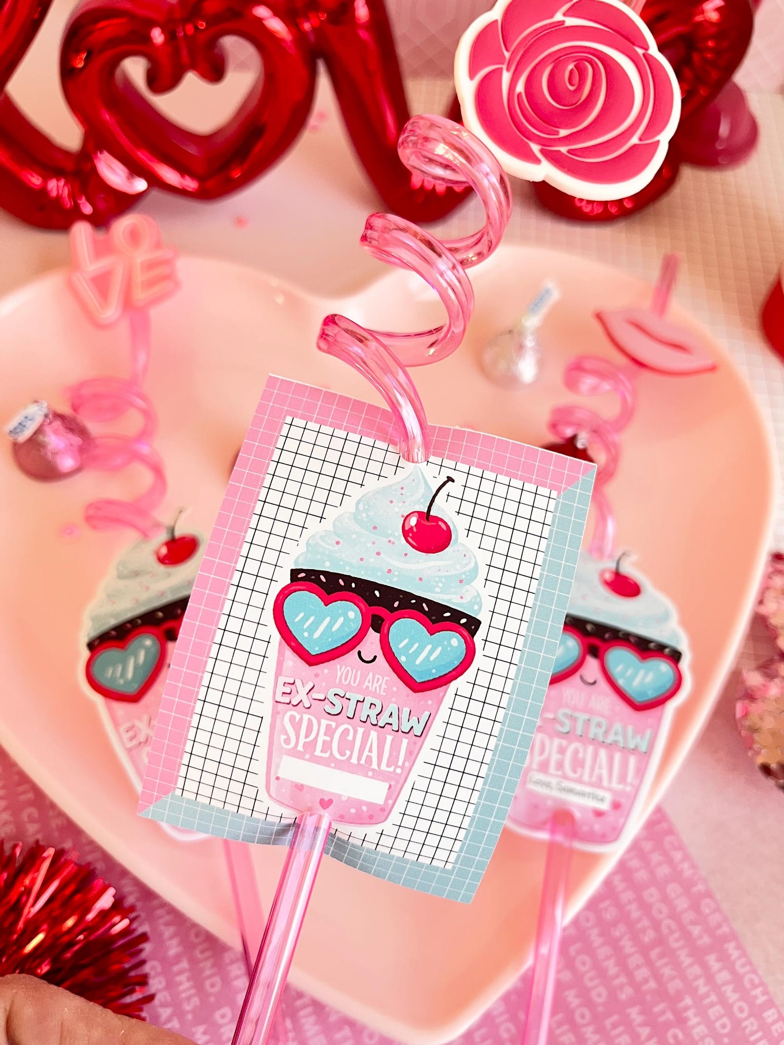 Valentine Straw Gift for Kids, Personalized Silly Straw Classroom ...