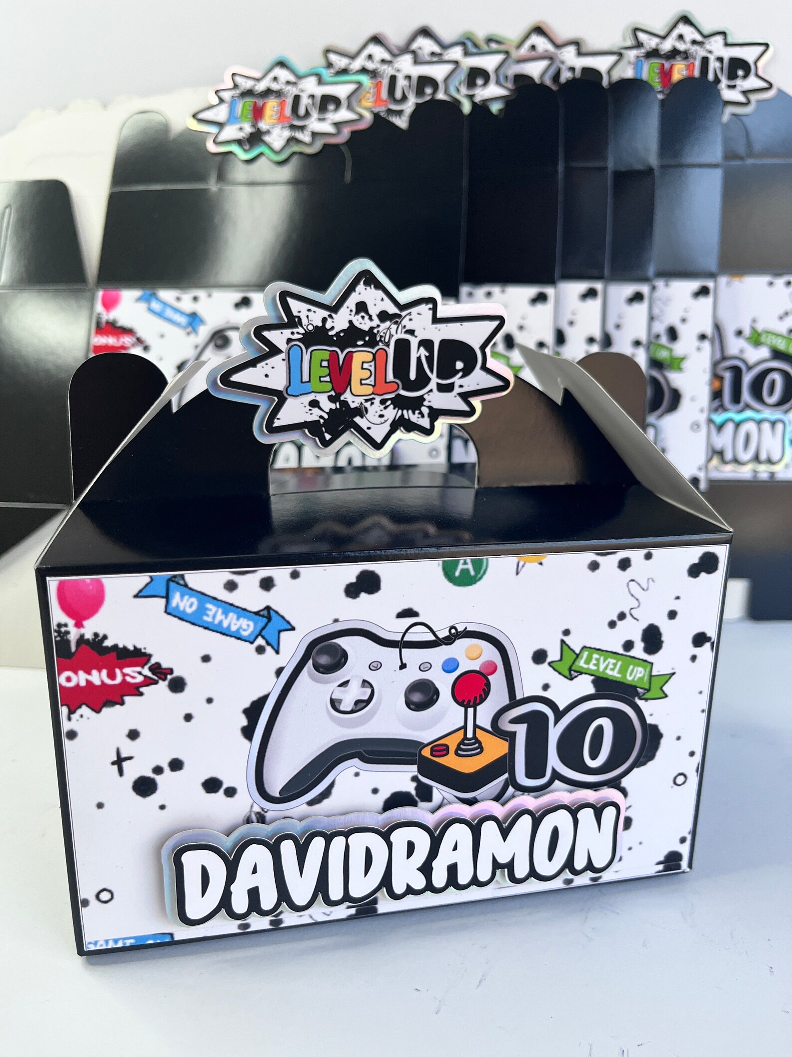Gamer Favor Boxes, Gamer Birthday, Gamer Party Decorations, Gamer Gable ...