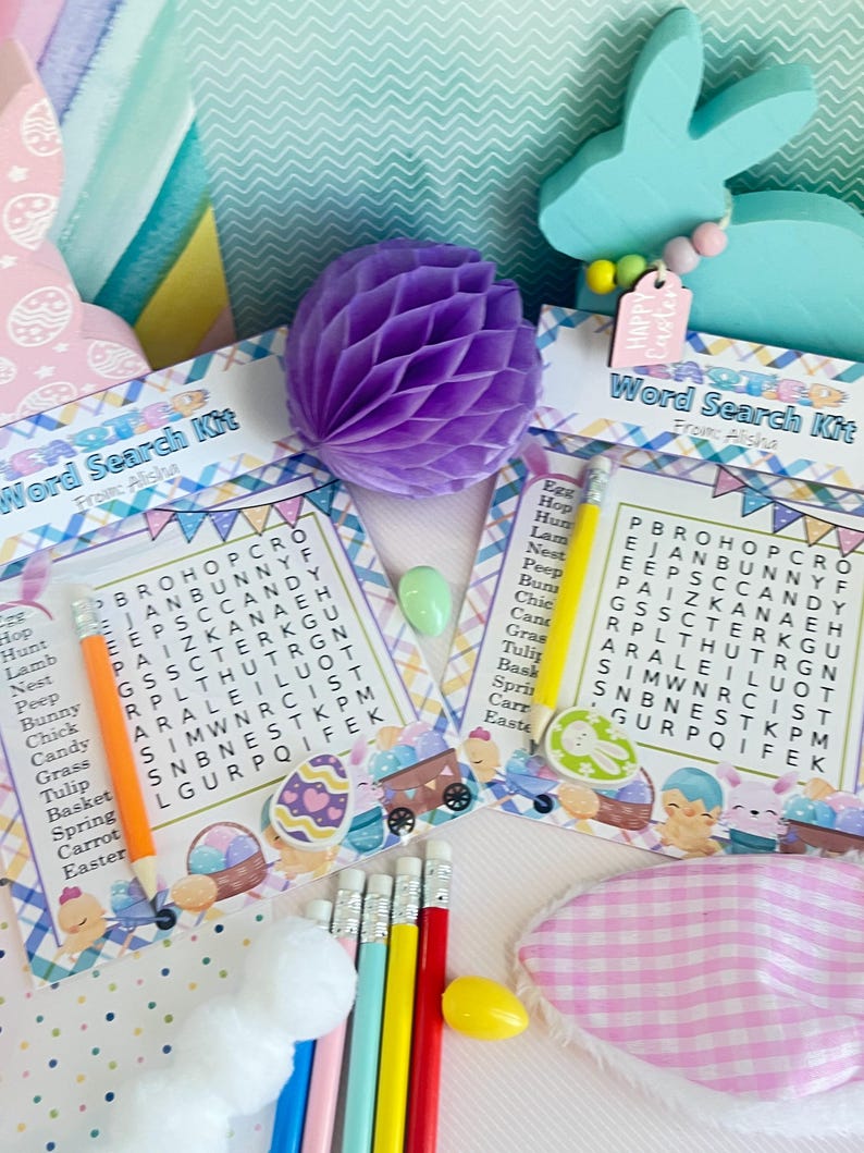 Easter Word Search Kit for Kids Classroom Favors Easter Party Favor Non ...