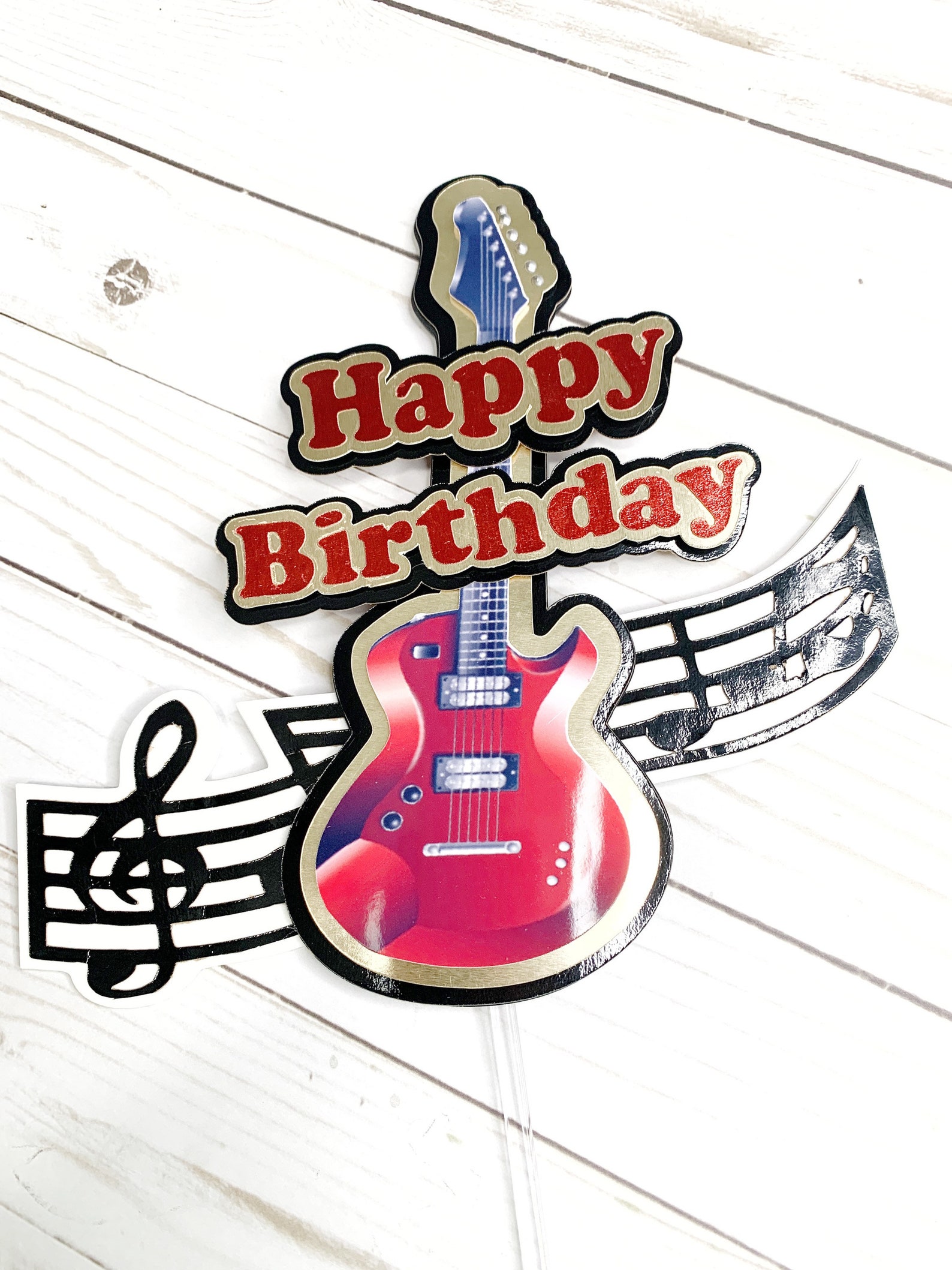 Guitar Cake Topper Music Cake Topper Treble Clef Topper - Etsy