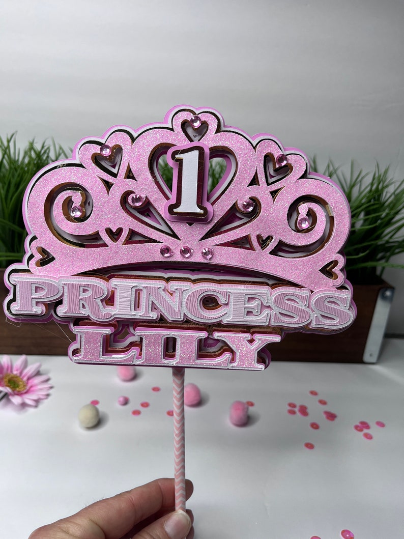 Princess Crown Cake Topper Princess Party Decorations - Etsy