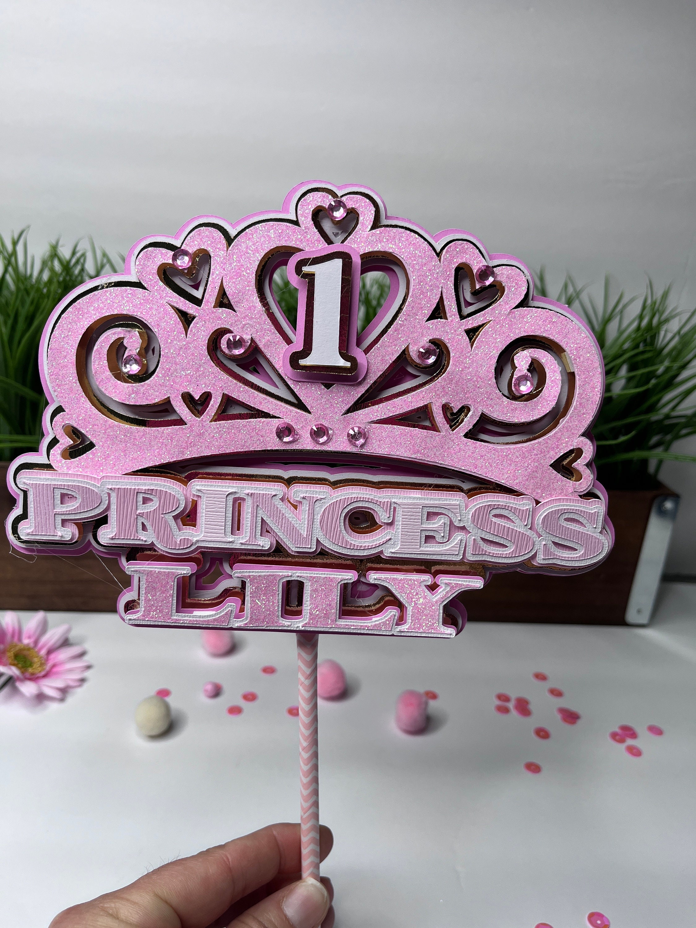 Princess Crown Cake Topper Princess Party Decorations - Etsy