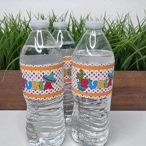 Fiesta Water Bottle Labels, Fiesta Party Decor, Mexican Party, Fiesta ...