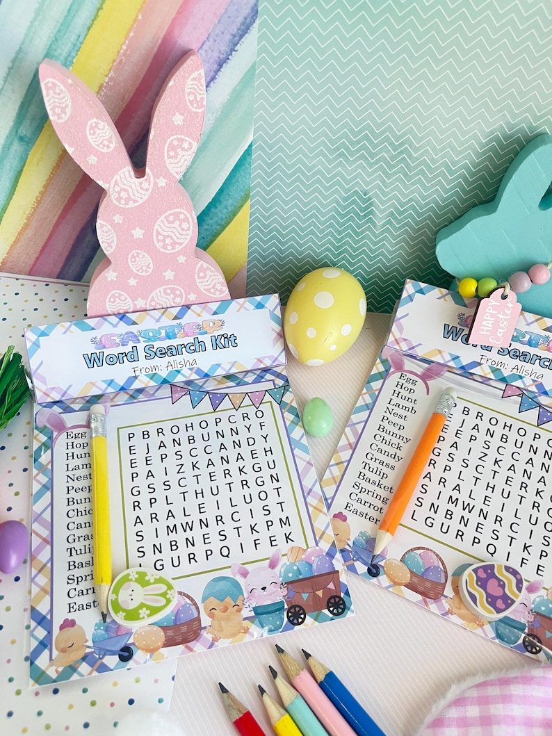Easter Word Search Kit for Kids Classroom Favors Easter Party Favor Non ...