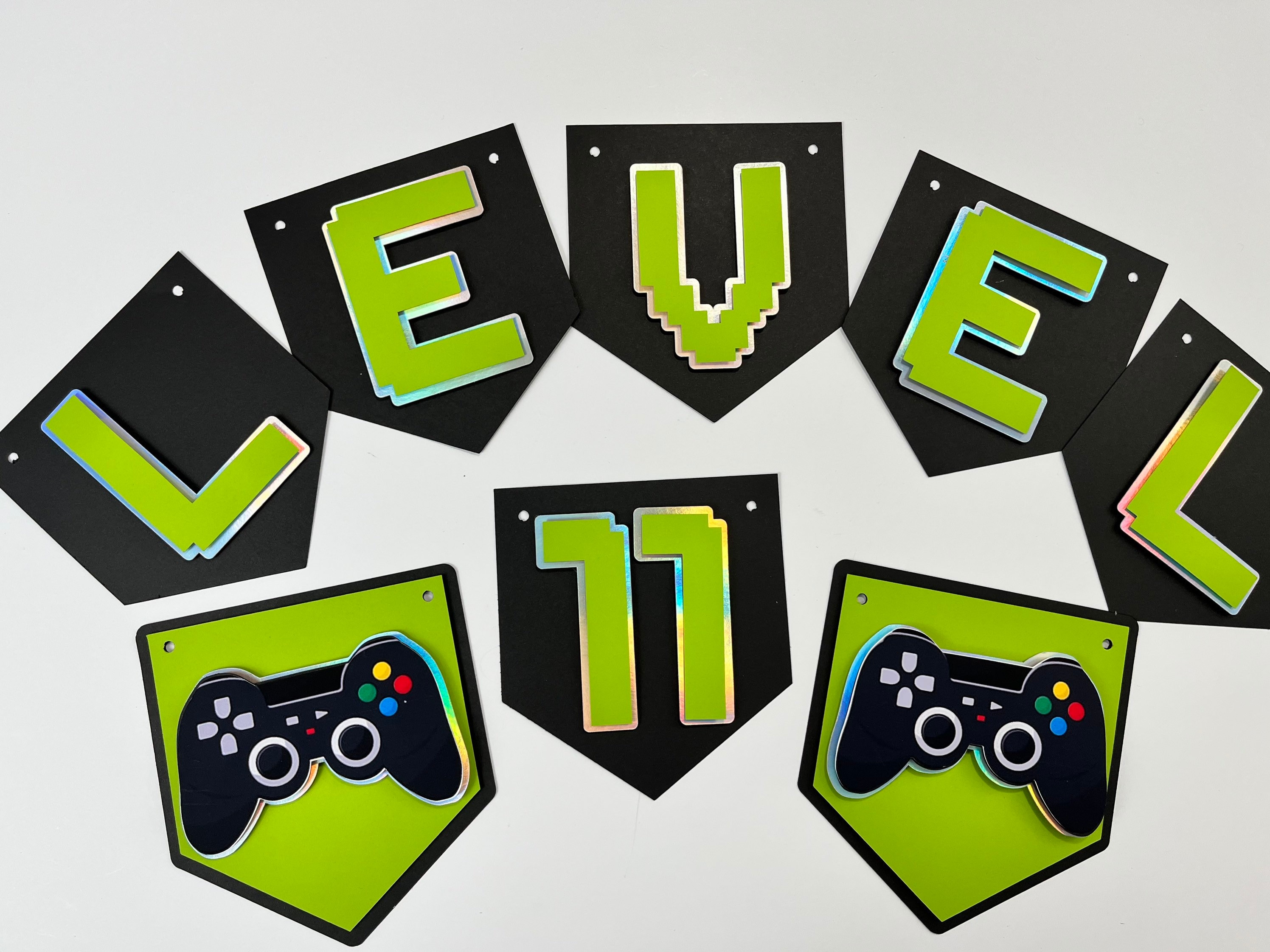 Video Game Theme gamer Birthday Banner Level Age Banner - Etsy