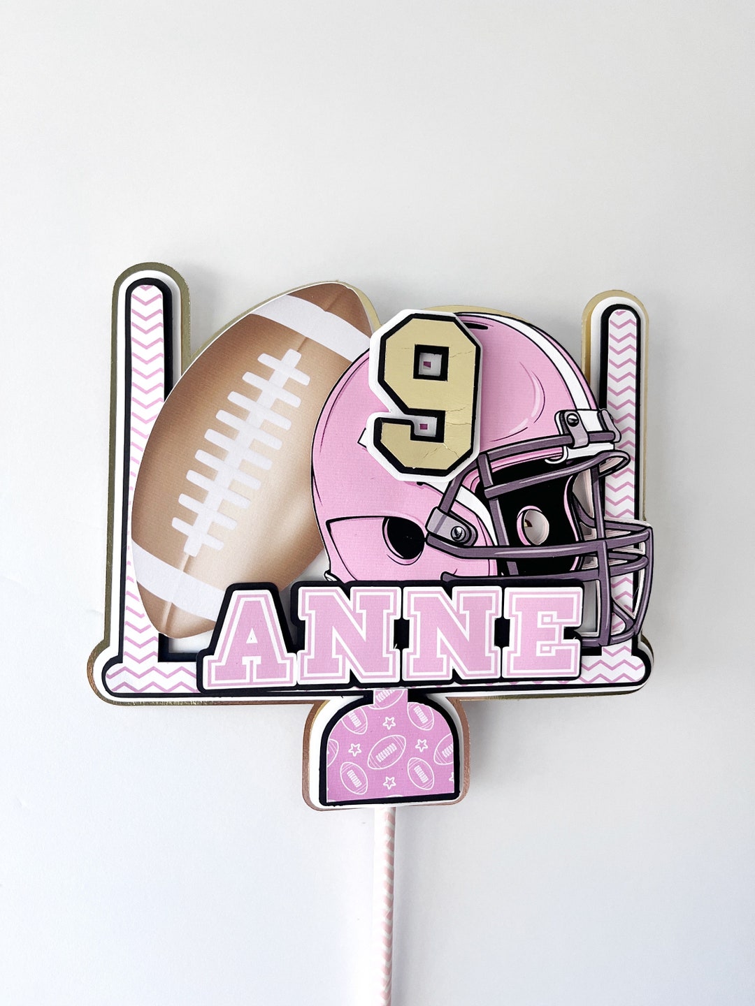 Football Girls Birthday, Football Girls Cake Topper, Football Birthday ...