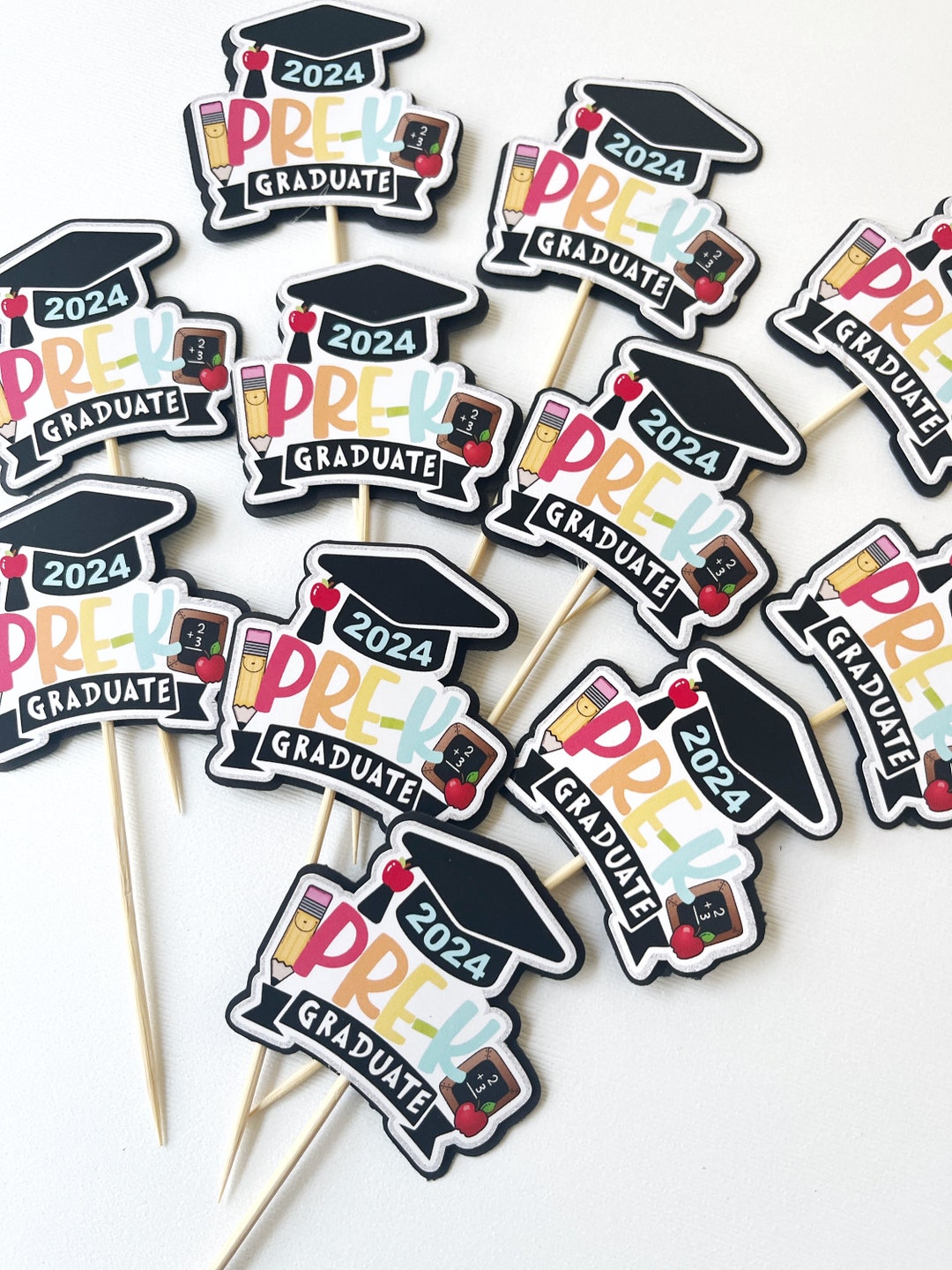 Pre K Graduation Cupcake Toppers, Pre Kindergarten Graduation Party ...