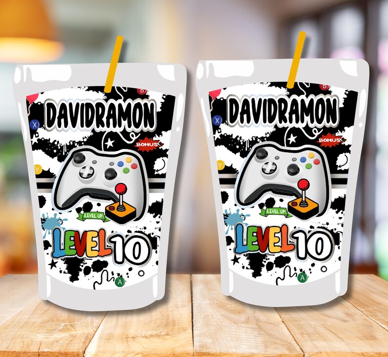 Gamer Capri Sun Labels, Video Games Party Decor Favors, Gamer Birthday ...