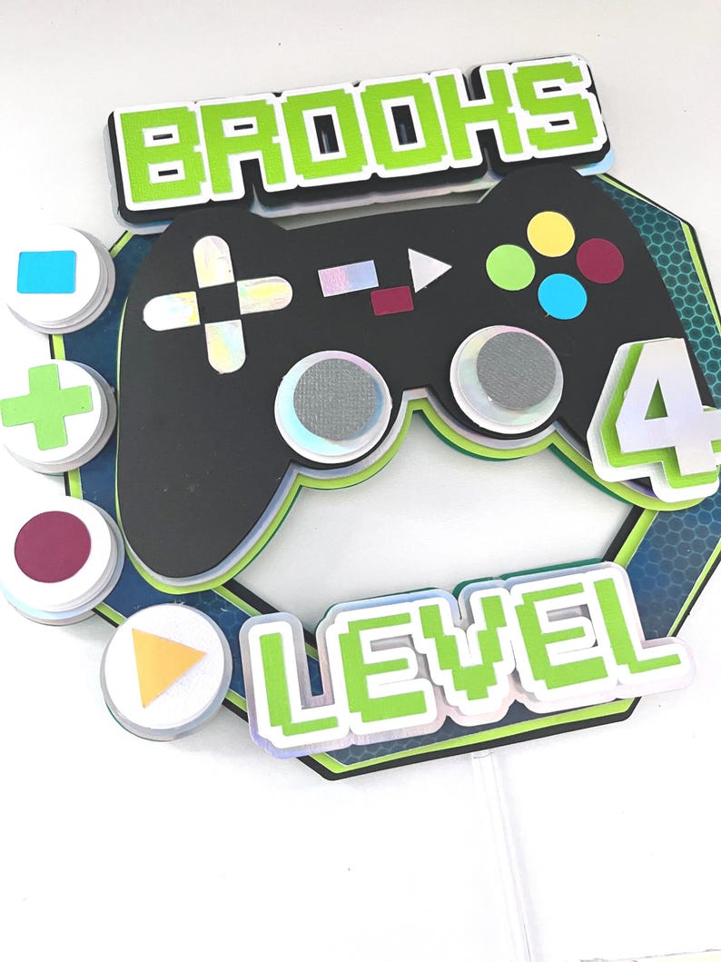 Gamer Birthday - Gamer Cake Topper, Video Games Cake Topper, Gamer ...