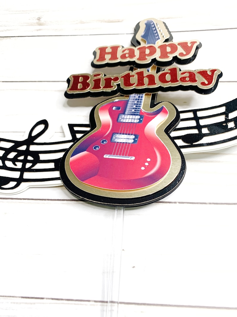 Guitar Cake Topper Music Cake Topper Treble Clef Topper - Etsy