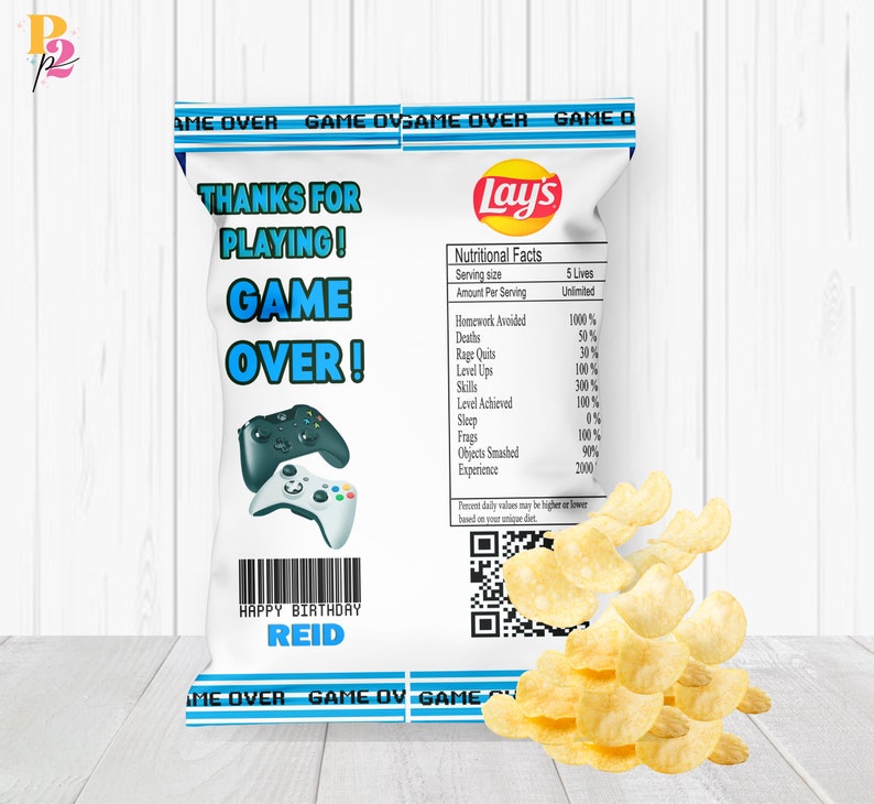 Gamer Party, Gamer Birthday, Gamer Chip Bags, Gamer Wrappers, Video ...
