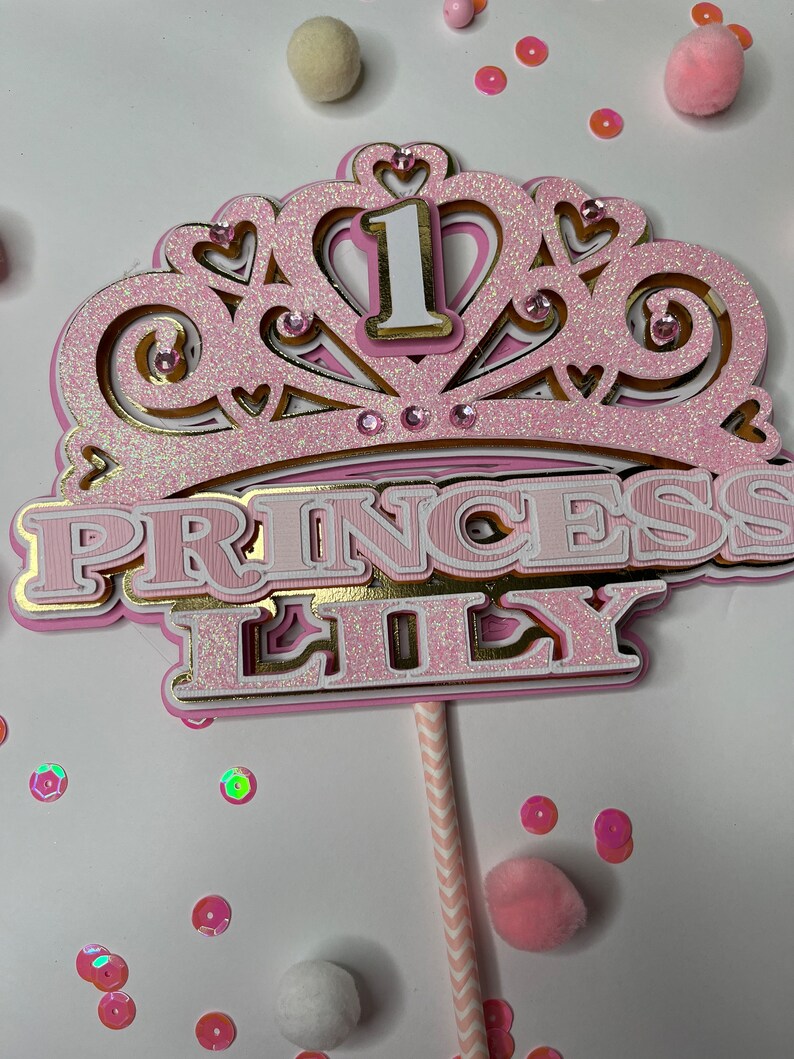 Princess Crown Cake Topper Princess Party Decorations - Etsy