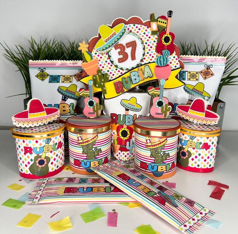 Fiesta Chips Can Party Favors, Personalized Mexican Decor - Etsy
