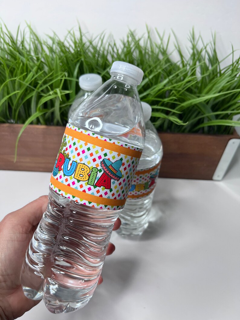 Fiesta Water Bottle Labels, Mexican Party Decor, Personalized 0015 - Etsy