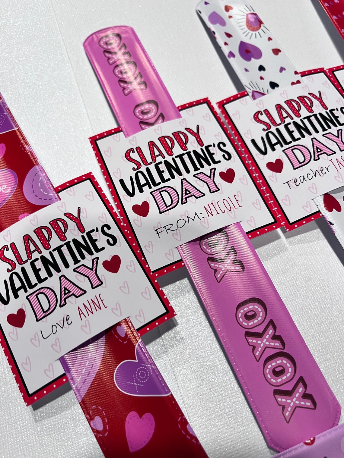 Valentine Slap Bracelet Class Gifts, Kids Party Favors - Etsy