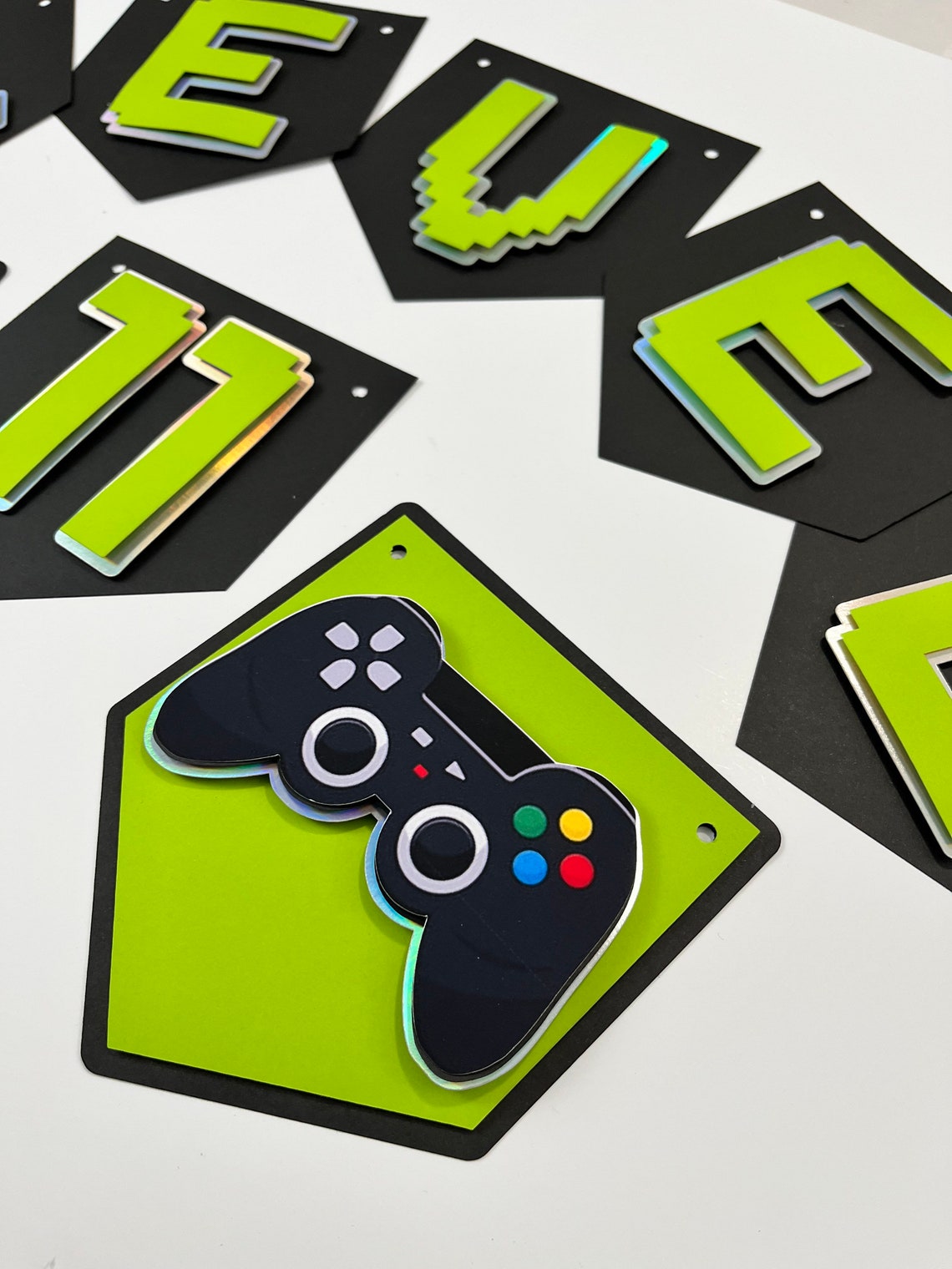 Video Game Theme gamer Birthday Banner Level Age Banner | Etsy