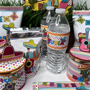 Fiesta Water Bottle Labels, Fiesta Party Decor, Mexican Party, Fiesta ...