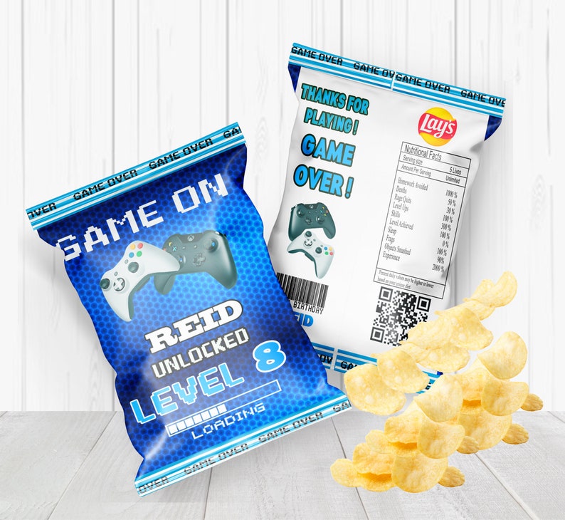 Gamer Party, Gamer Birthday, Gamer Chip Bags, Gamer Wrappers, Video ...