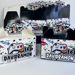 Gamer Favor Boxes, Gamer Birthday, Gamer Party Decorations, Gamer Gable ...
