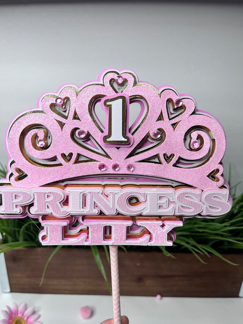 Princess Crown Cake Topper Princess Party Decorations - Etsy
