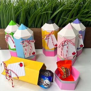 Back to School Favor Boxes, Pencil Favor Boxes, Back to School Birthday ...