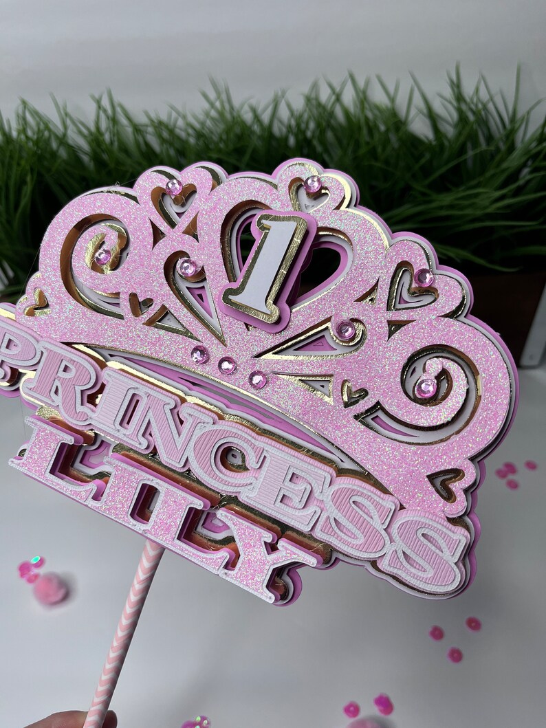 Princess Crown Cake Topper Princess Party Decorations - Etsy