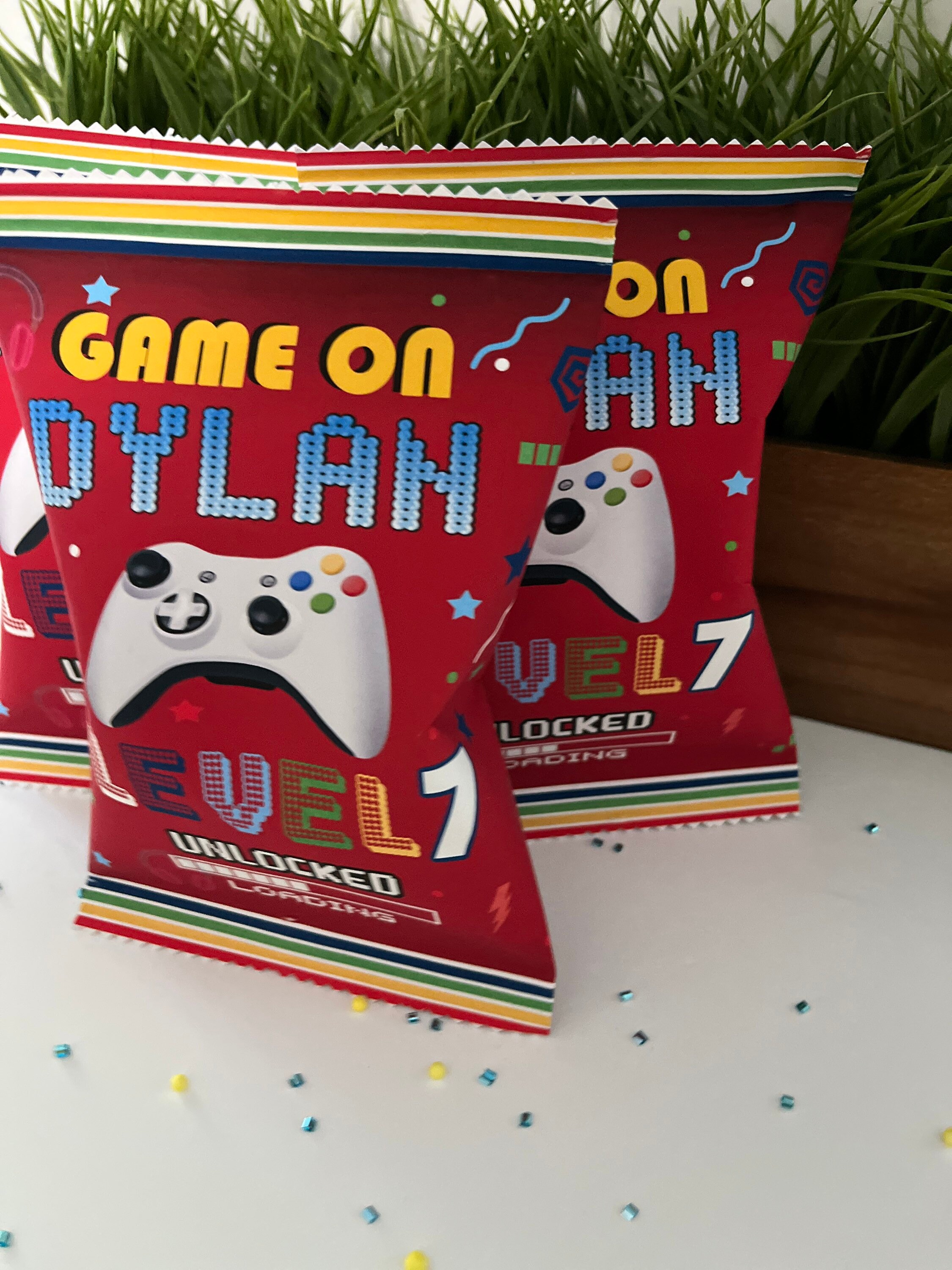 Gamer Party Video Game Chip Bag Video Games Party Gamer - Etsy