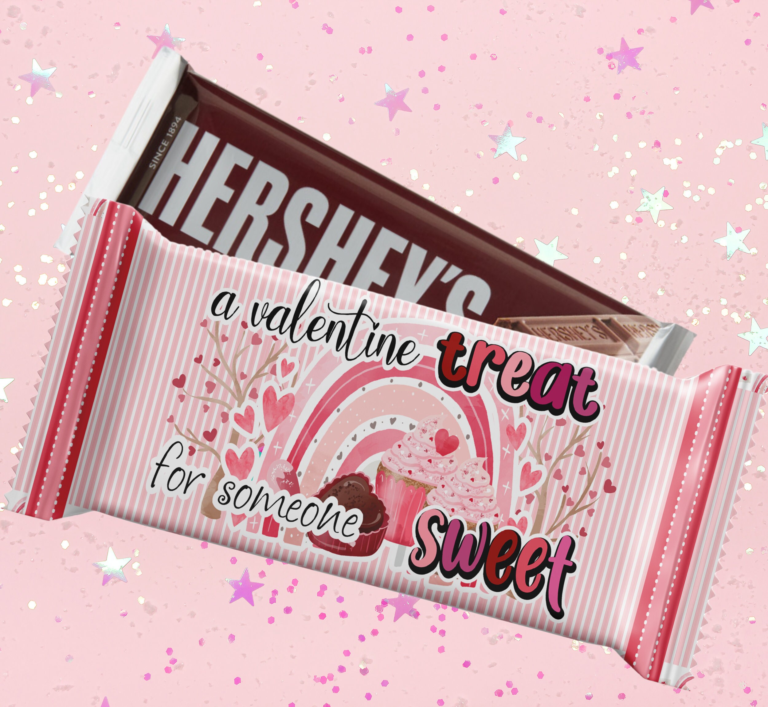 Valentine Hershey's Chocolate Bar, Personalized Wrapper Favors - Etsy