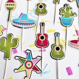 Mexican Party, Mexican Cupcake Toppers, Mexican Birthday Party, Mexican ...