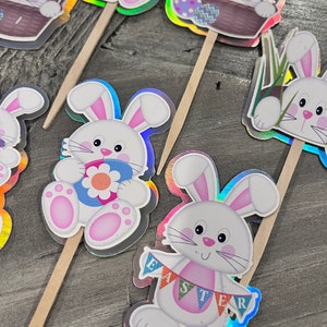 Easter Cupcake Toppers, Easter Decorations, Easter Bunny Toppers, Bunny ...