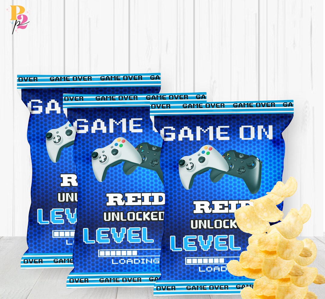 Gamer Party, Gamer Birthday, Gamer Chip Bags, Gamer Wrappers, Video ...
