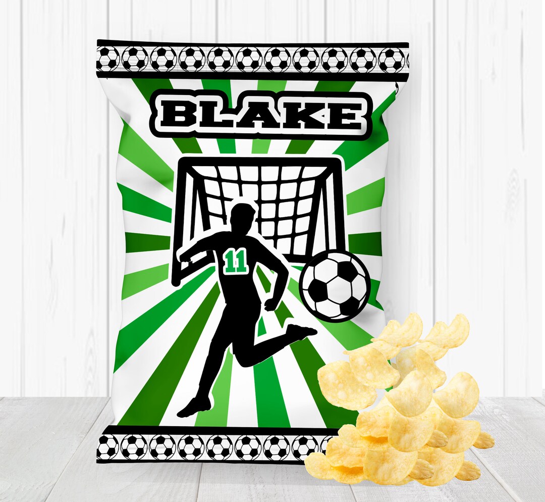 Soccer Birthday Chip Bag, Football Chip Bags, Soccer Birthday, Soccer ...