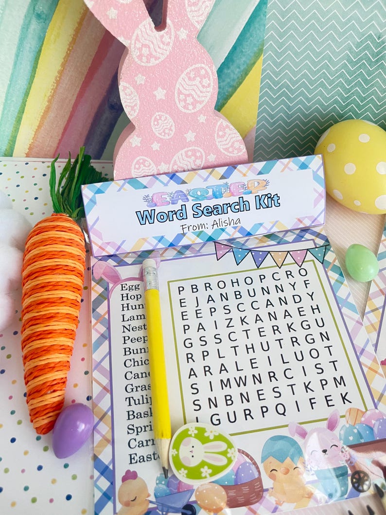 Easter Word Search Kit for Kids Classroom Favors Easter Party Favor Non ...