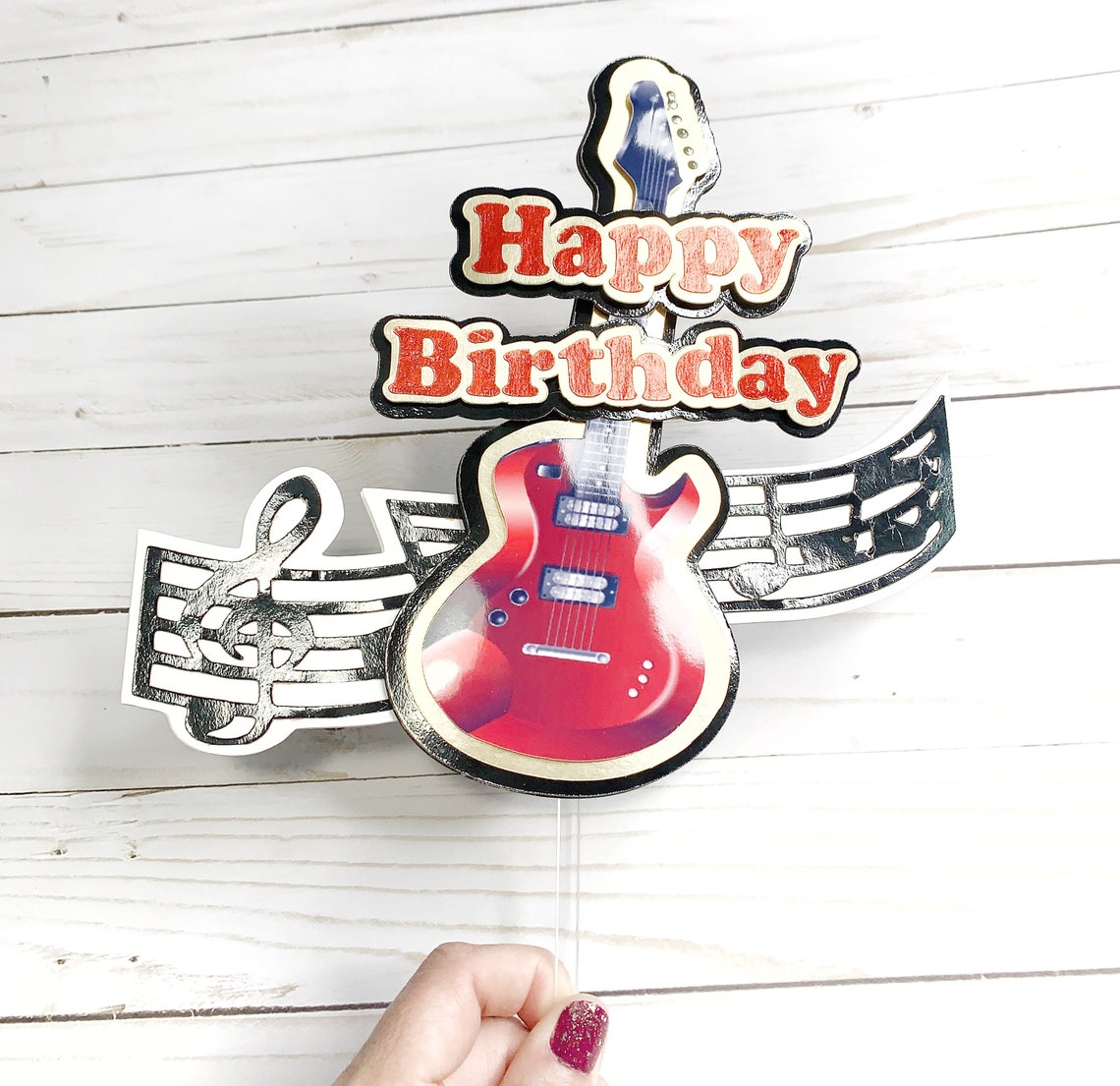 Guitar Cake Topper Music Cake Topper Treble Clef Topper - Etsy